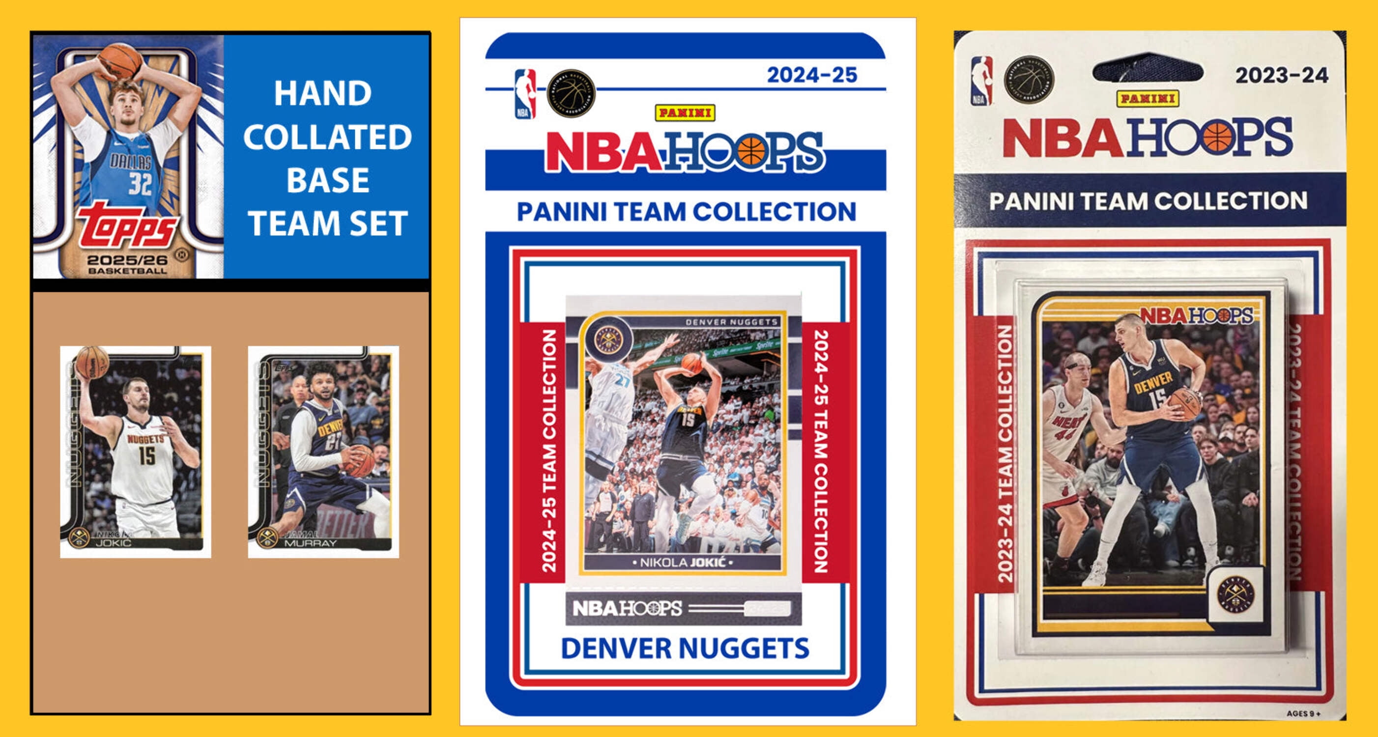 2025-26 2026 Topps Denver Nuggets Team Set + 2024 2023 Panini Hoops ...