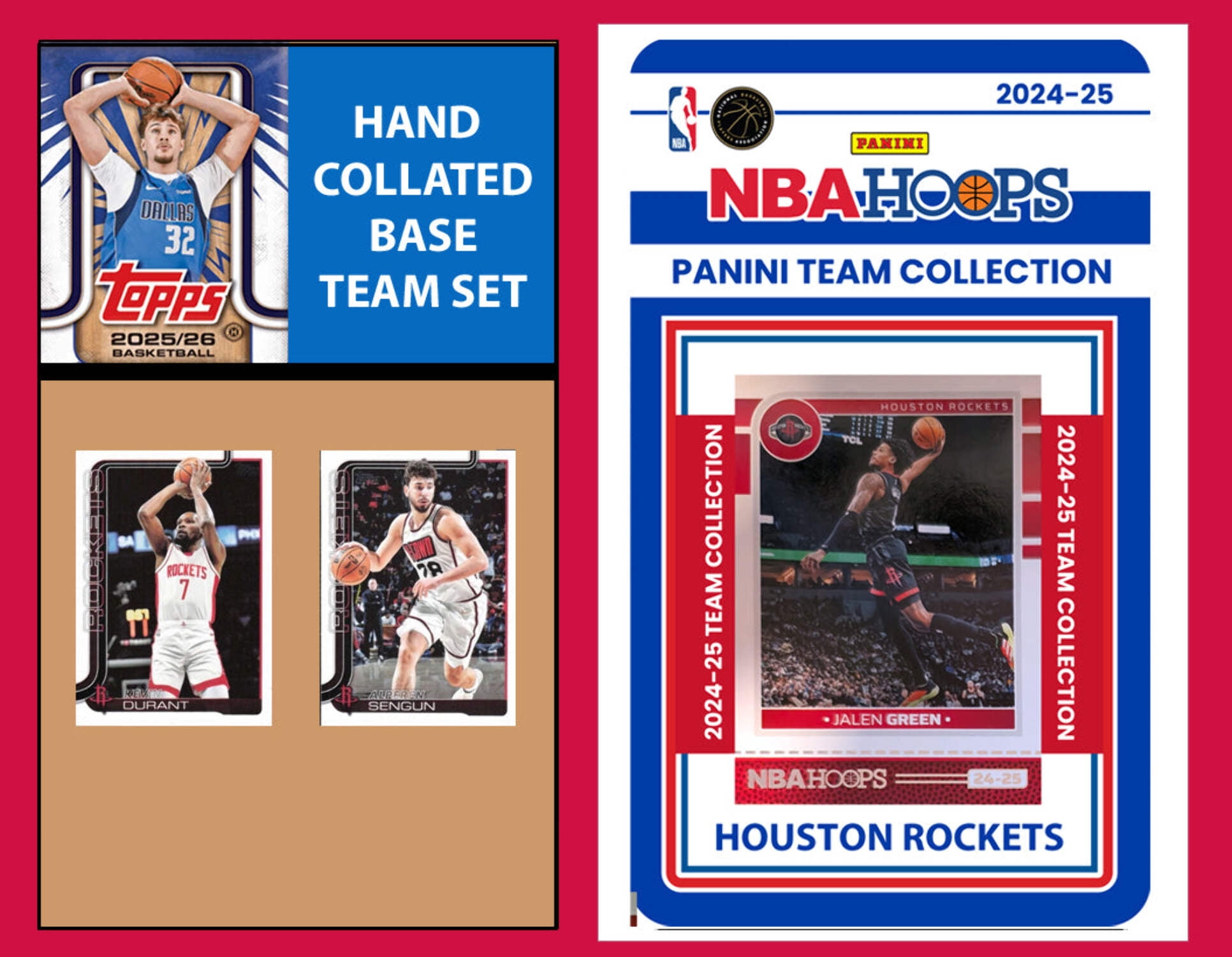 2025-26 2026 Topps Houston Rockets Team Set + 2024 Panini Hoops Durant ...
