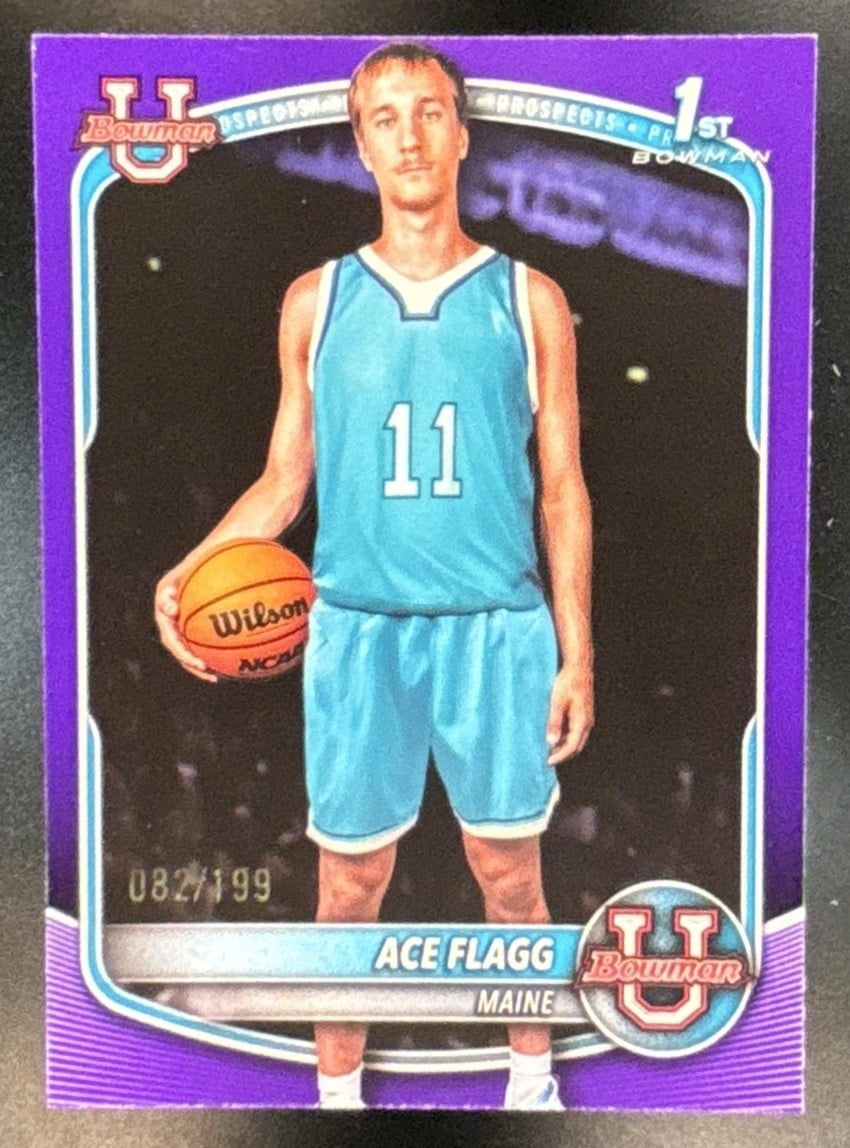 2025-26 Bowman Ace Flagg Purple Border /199 #BPP-91 1st Prospect Maine ...