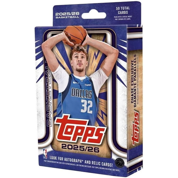 Topps, NBA Basketball Trading Card Hanger Box, 2025-2026, 59 Cards ...