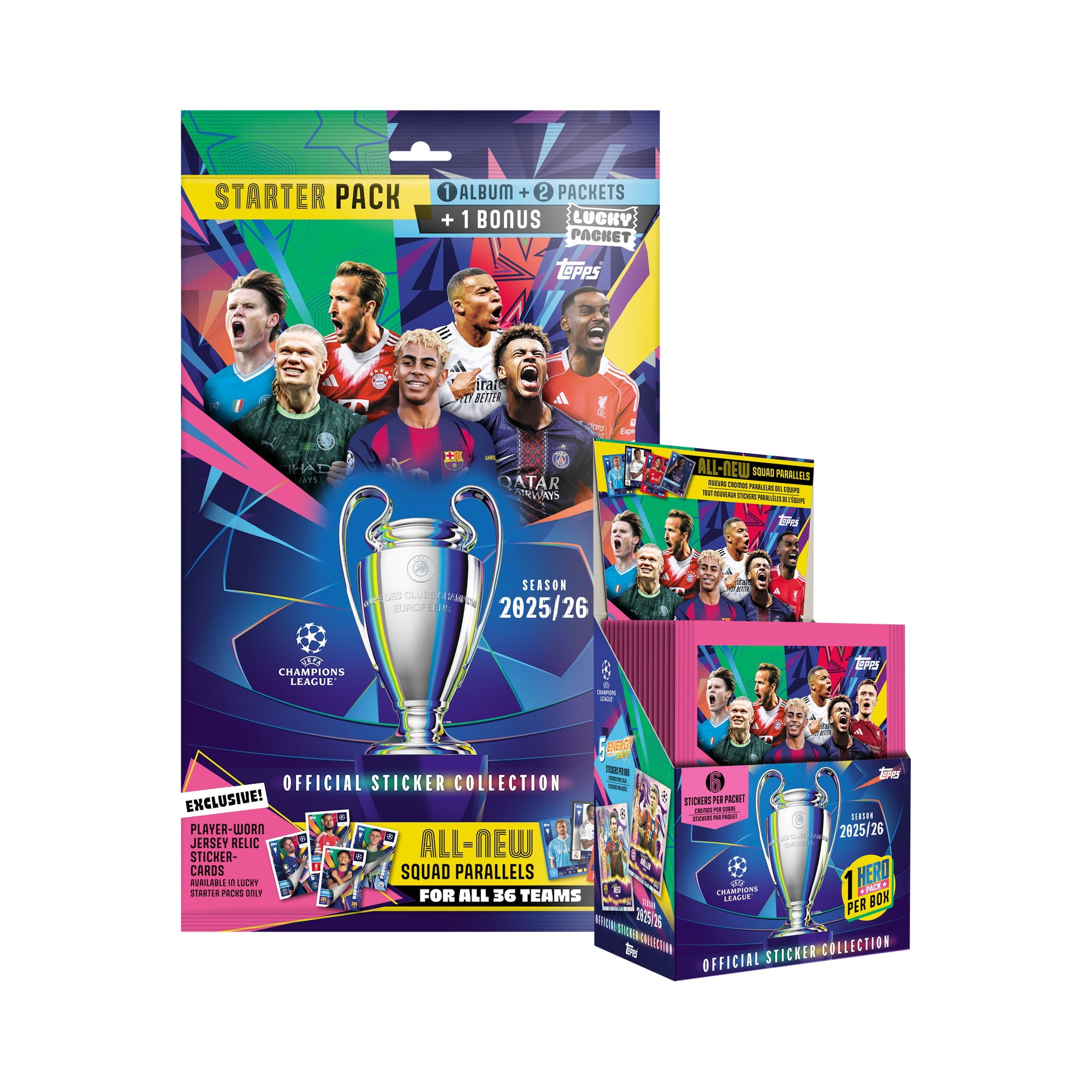 2025-26 Topps Champions League Stickers - Box & Mega Starter Pack Set ...