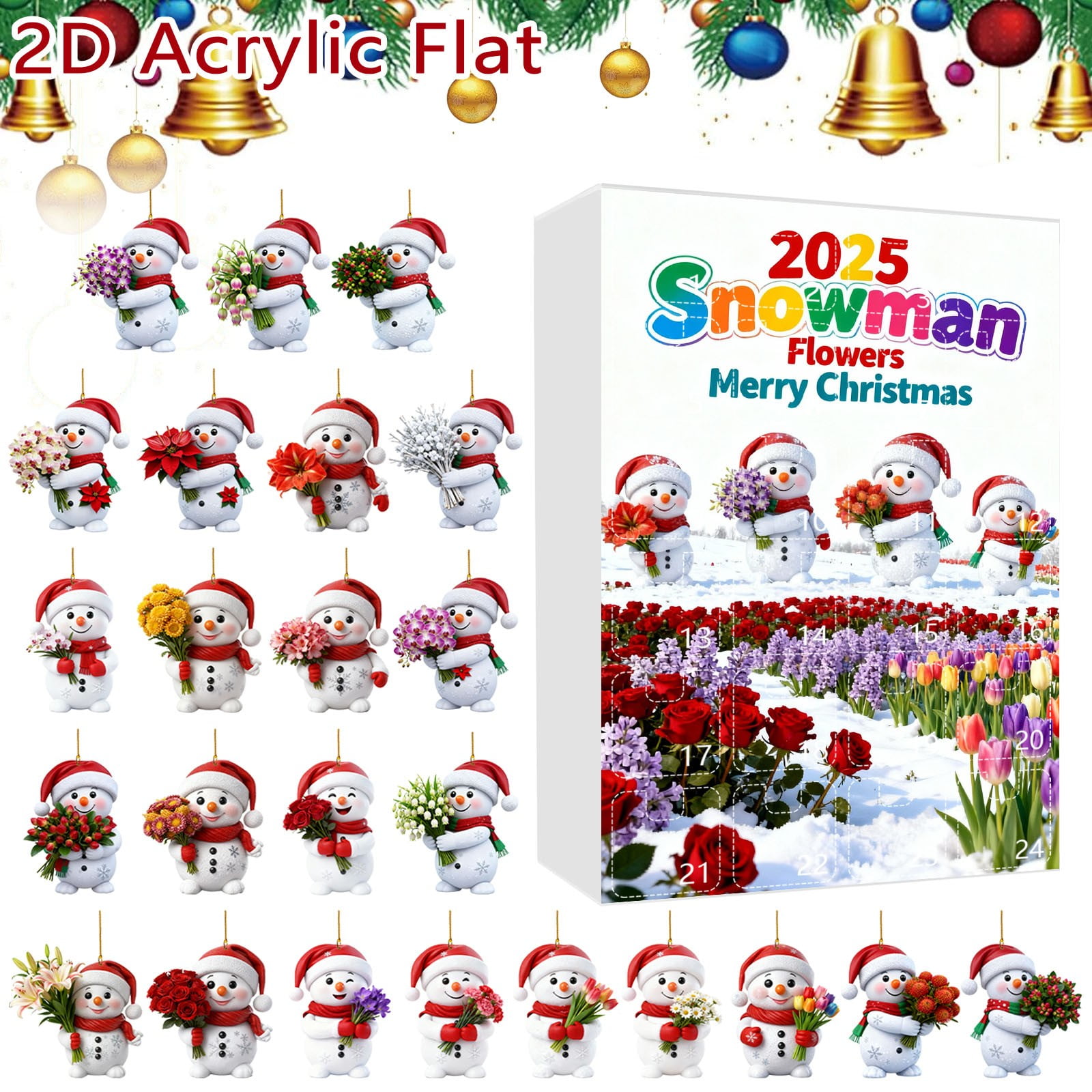 2025 2D Snowman Acrylic Hanging Advent Calendar Countdown Sets ...