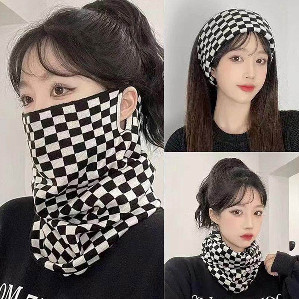 2025-3 in 1 Warm Hanging Ear Mask Winter Knitted Scarf Windproof Sports ...