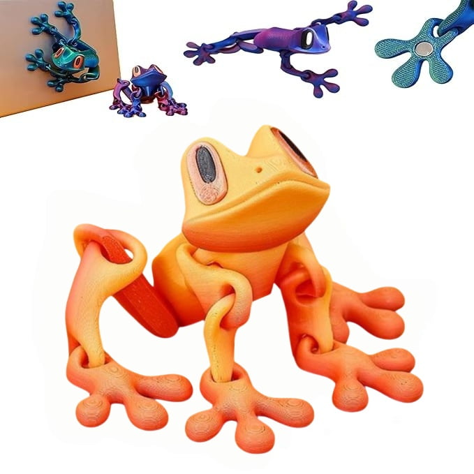 2025 3D Printed Creative Magnetic Frog Refrigerator Magnet, Movable ...