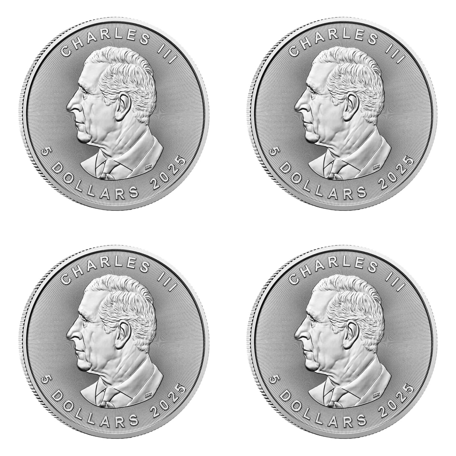 2025 4 Pack 1 Oz Canadian Silver Maple Annual Souvenir Collectibles ...
