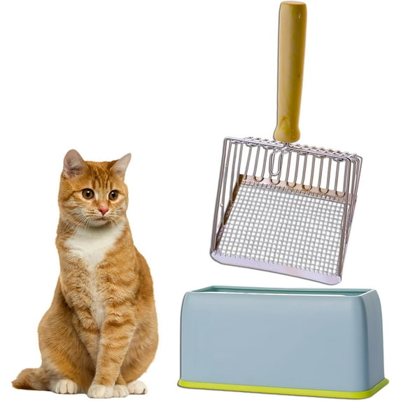 2025 5-In-1 Litter Scooper with Holder, Litter Scoop Deep Shovel Kitty ...