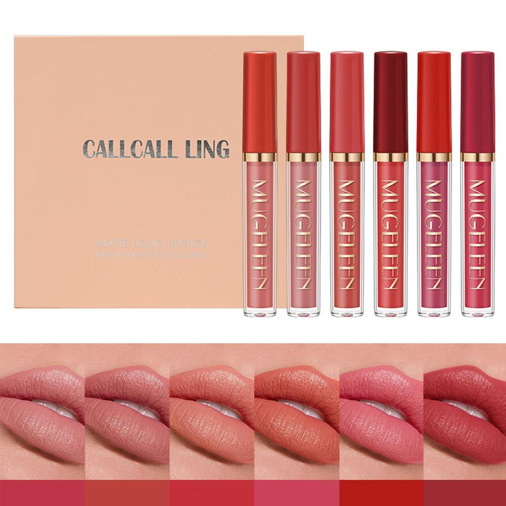 2025—6-piece set B(B)$6-piece non-stick lip gloss easy to color ...