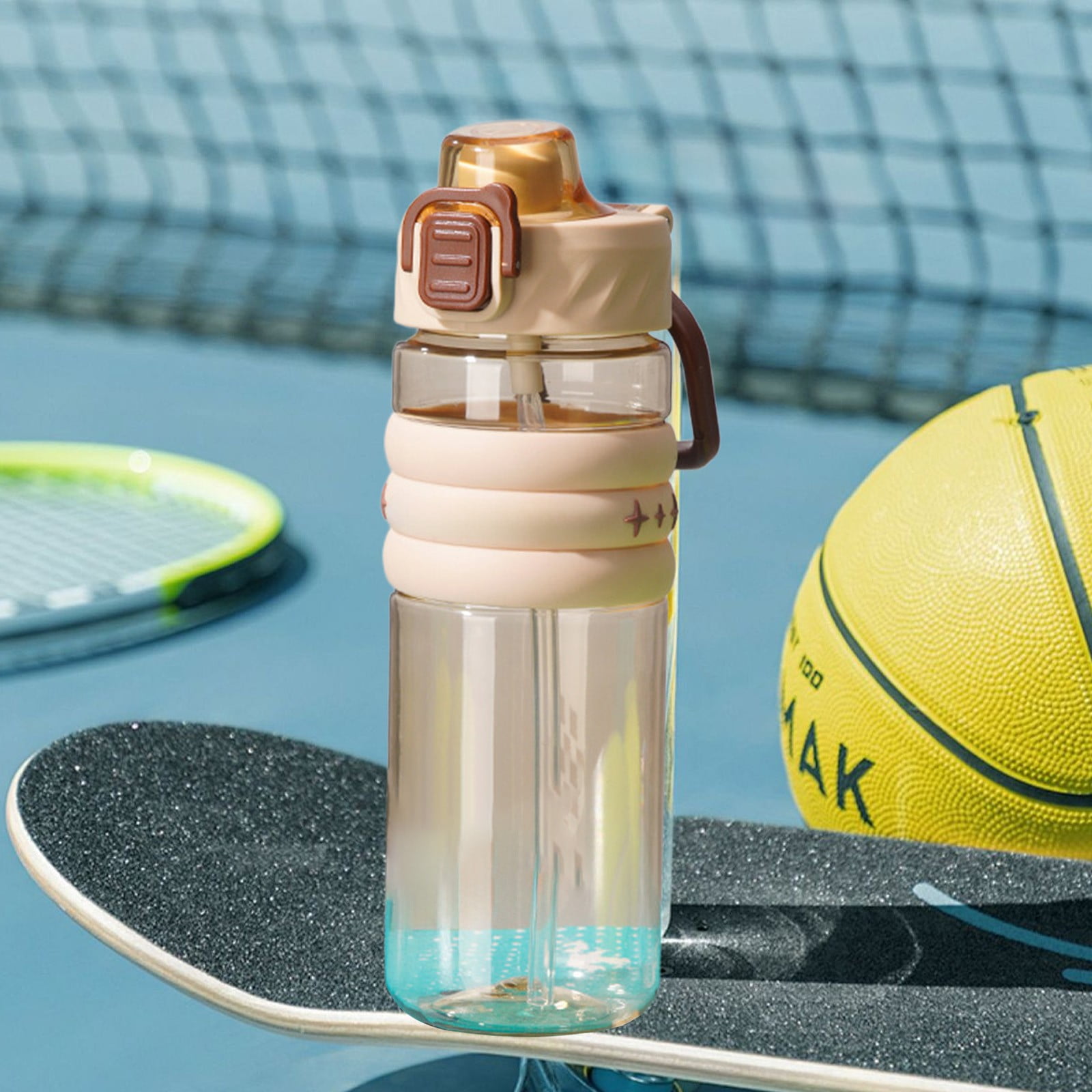 2025 650ml Sports Water Cup With Lifting Ring, BPA-Free Silicone Water ...