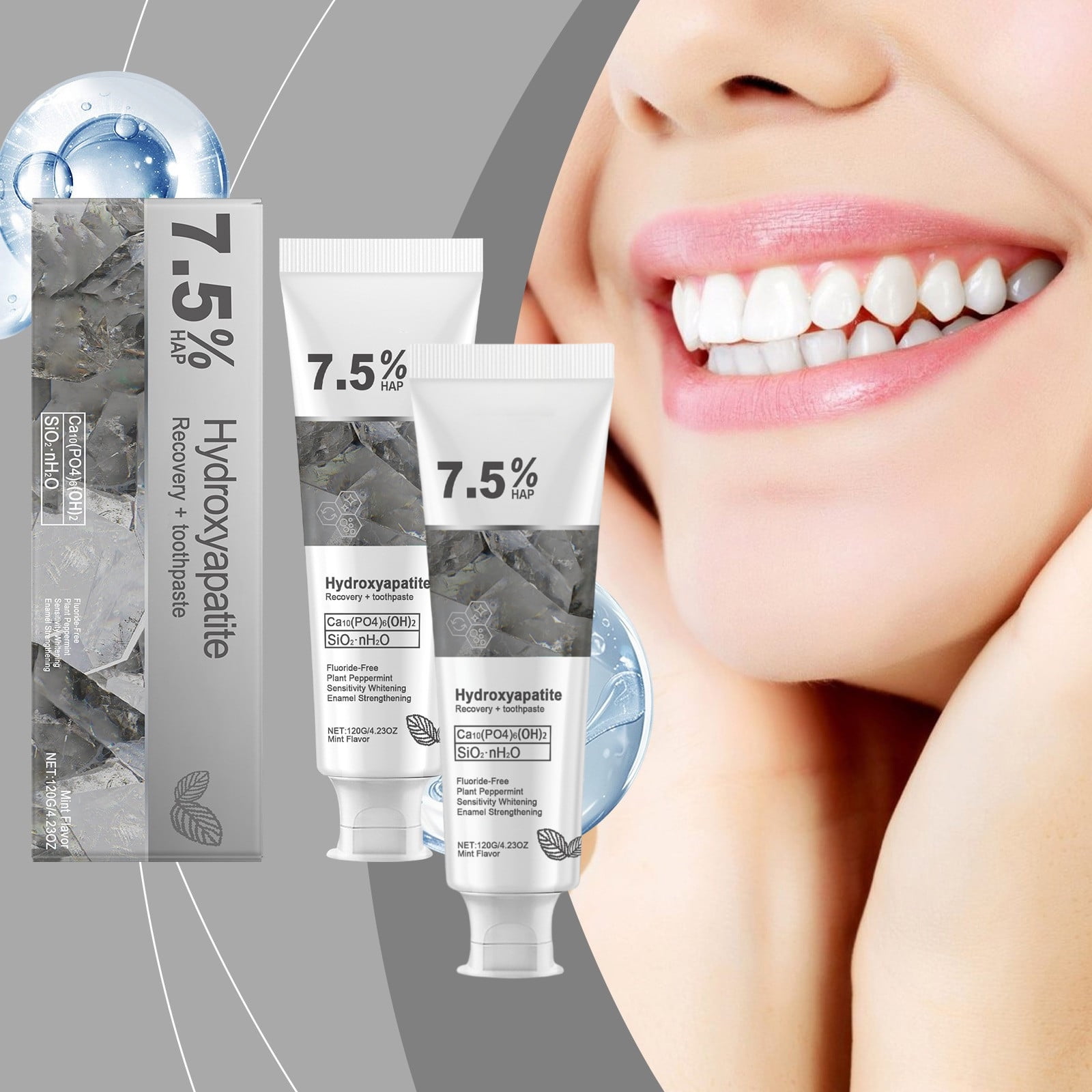 7.5% Hydroxyapatite Toothpaste for Advanced Enamel Protection,Gentle ...