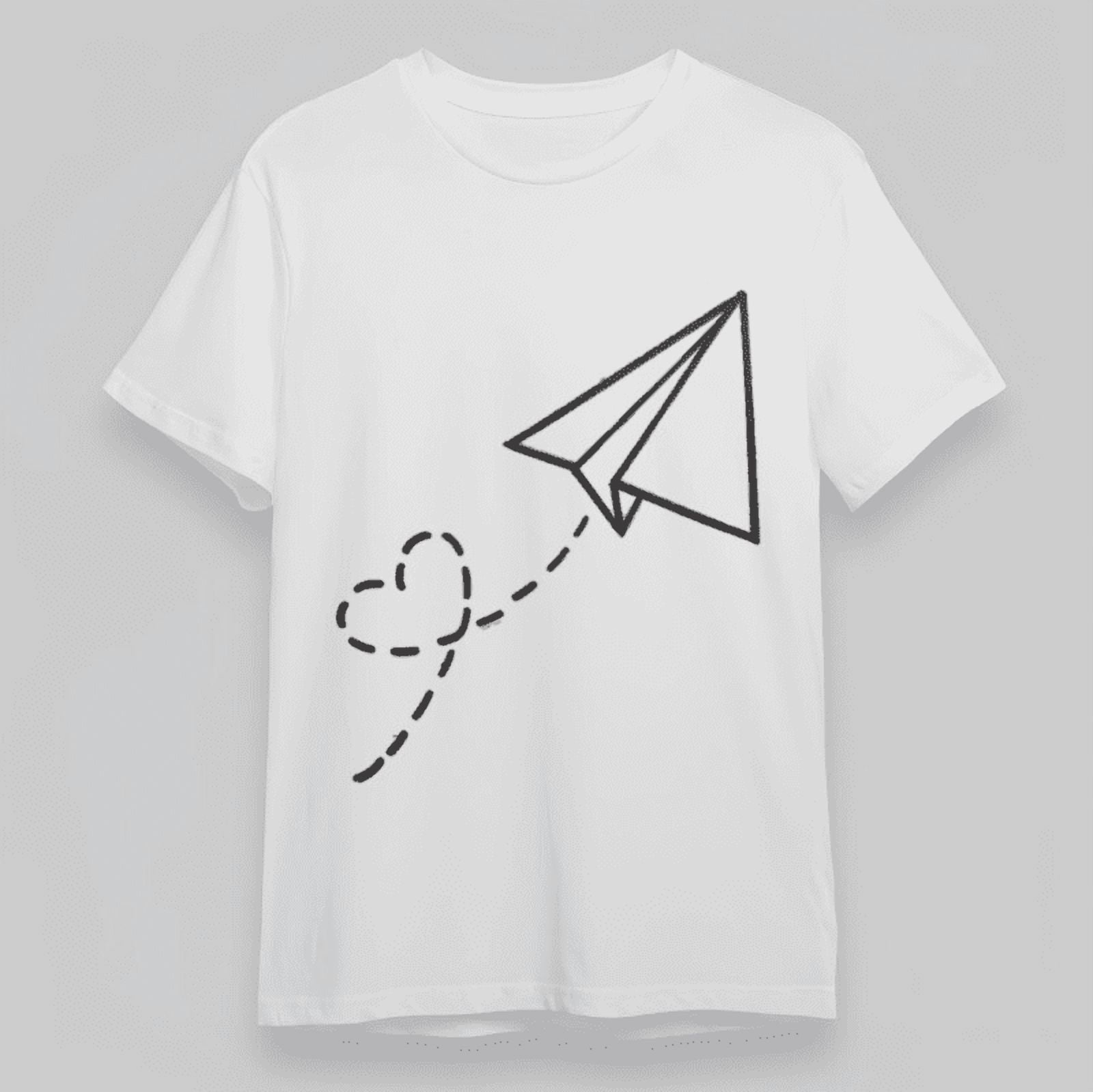 2025.9.9 Original Women's Oversize Classic T-Shirt Paper Plane Heart ...