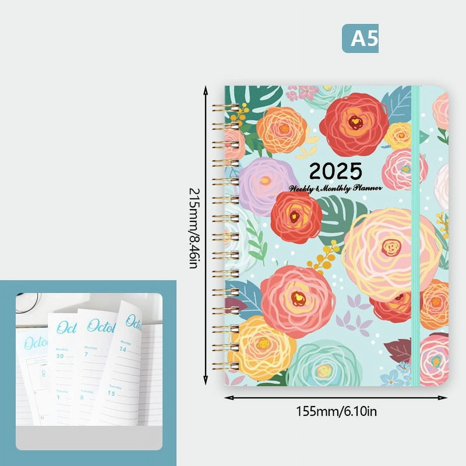 2025 Agenda A5 Coil Weekly Notes Planner Notebook High Quality Ins ...