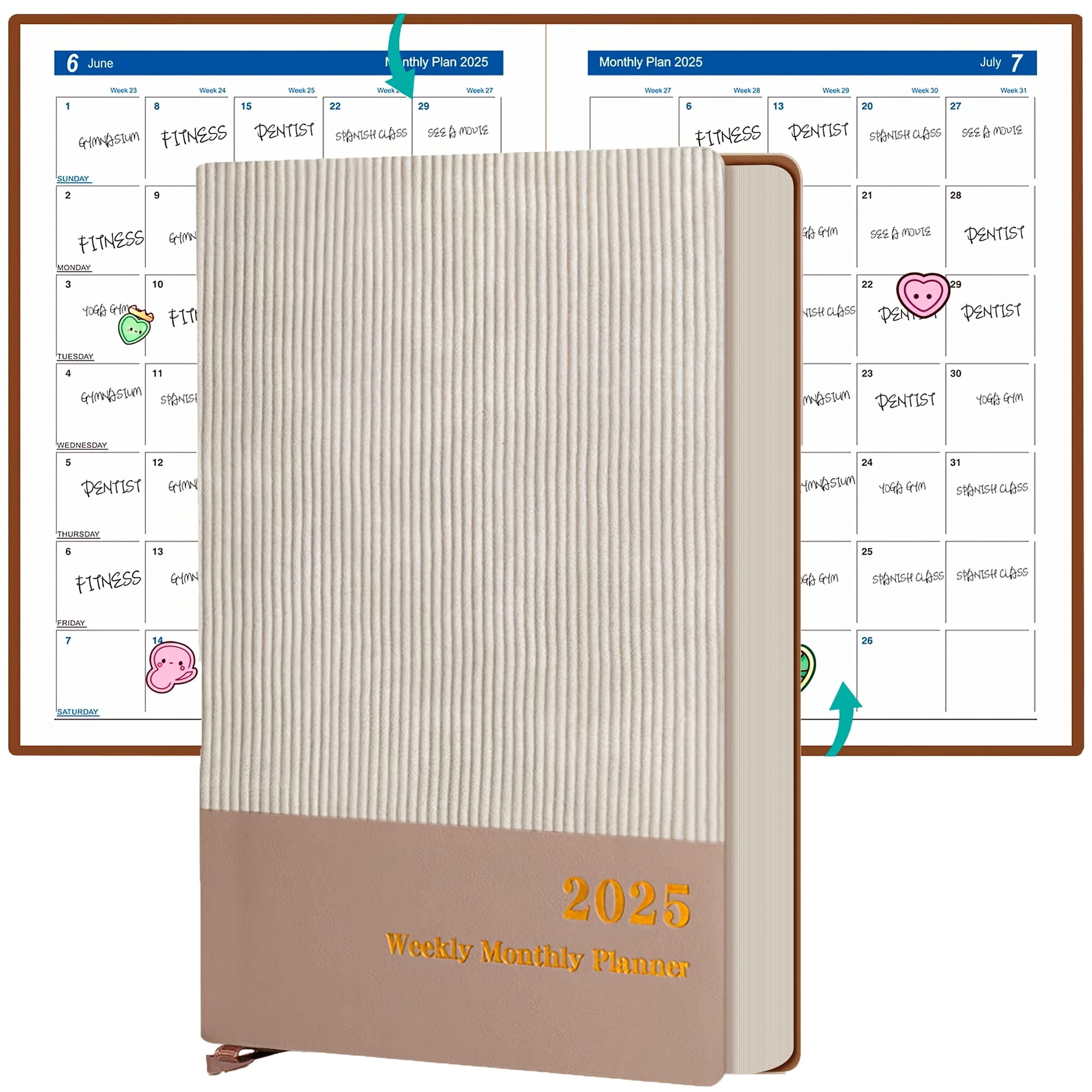2025 A5 Daily Planner with Colorful Spray Border - 365-Day Annual ...