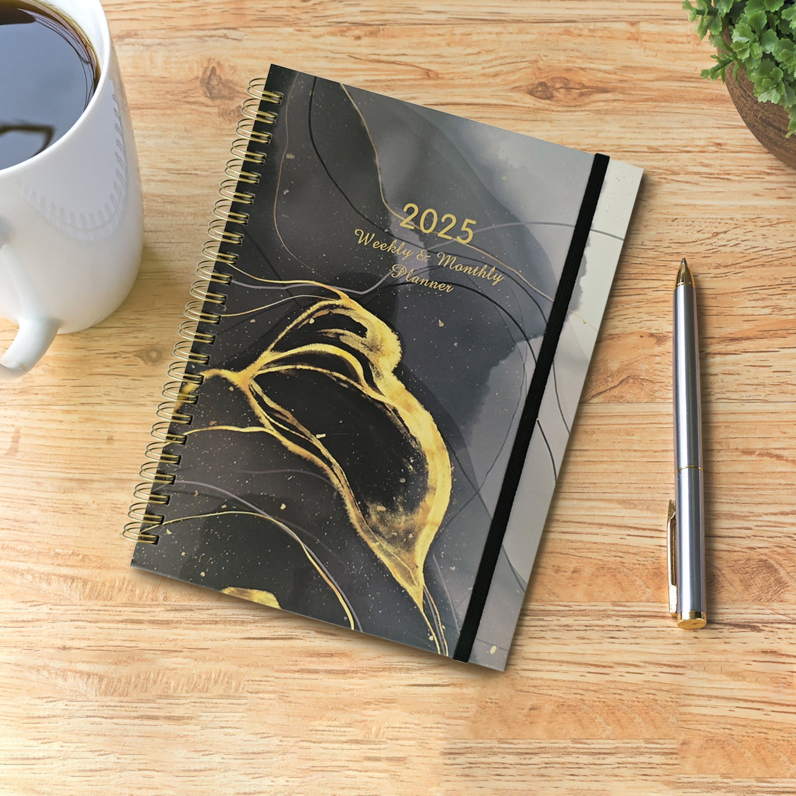 2025 A5 Planner Notebook with Dividers, Monthly Weekly Schedule ...