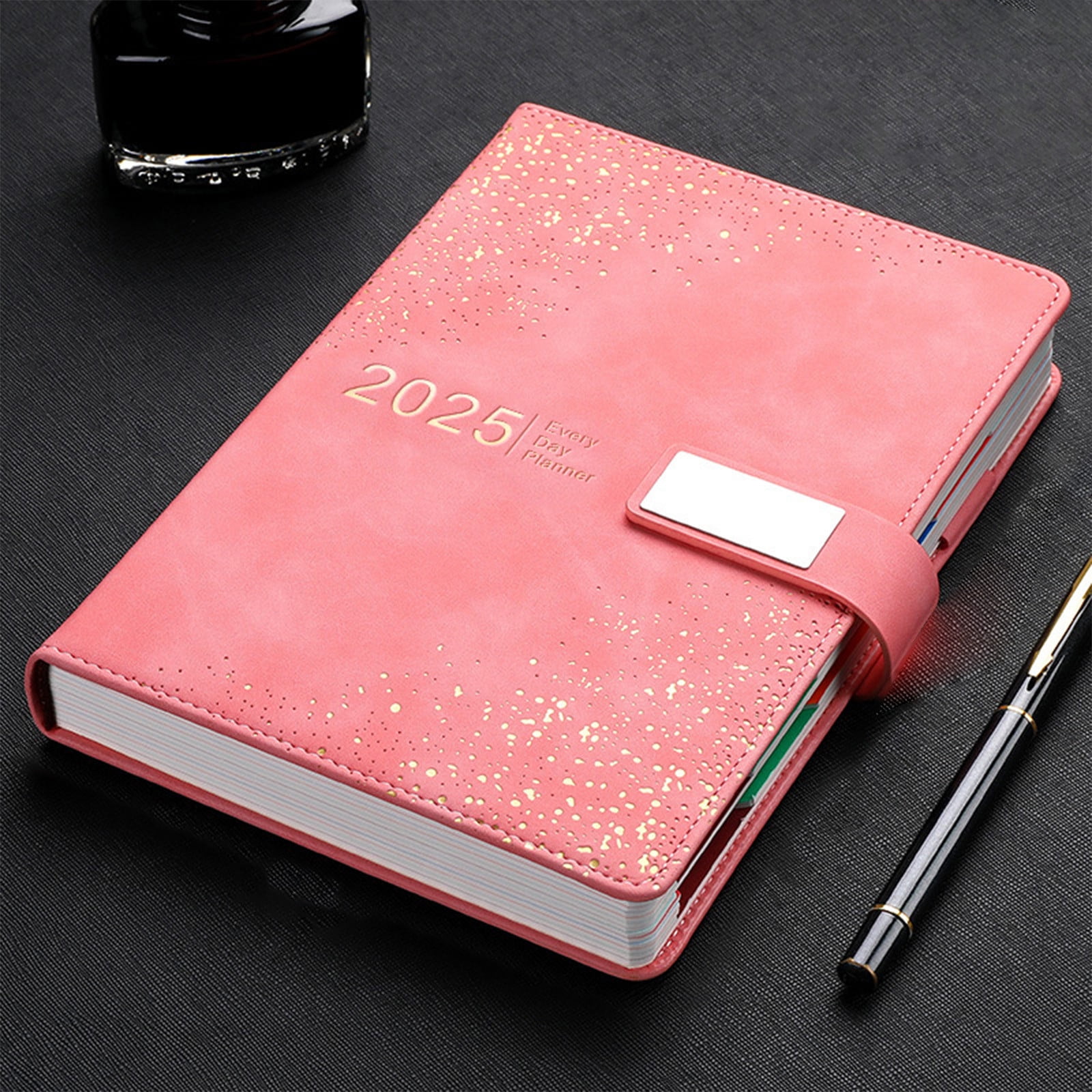 2025 A5 Schedule Planner with Date Notes, Sturdy Faux Leather Cover ...