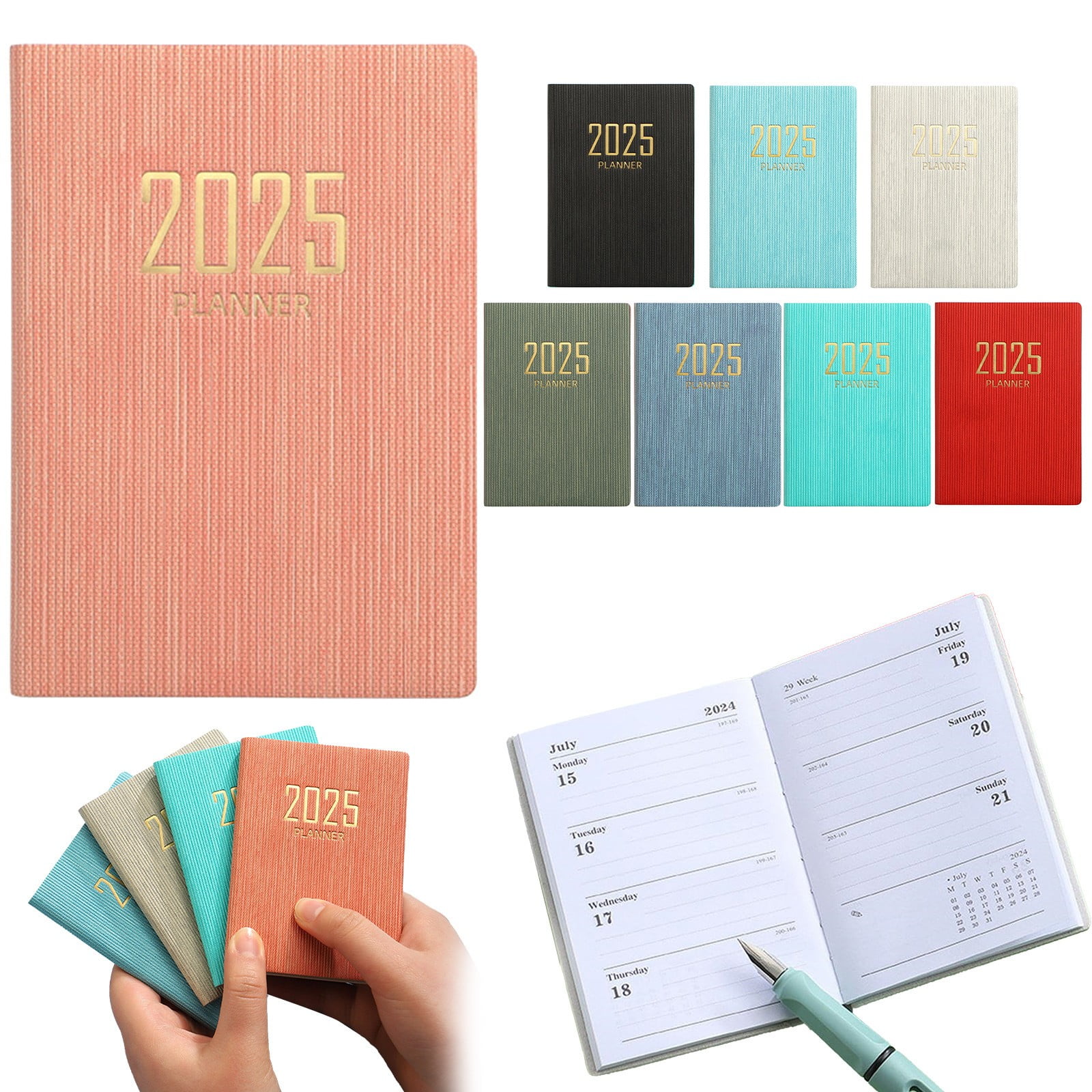 2025 A7 Daily Planner Notebook Pink School Supplies A7 Mini Notebook ...