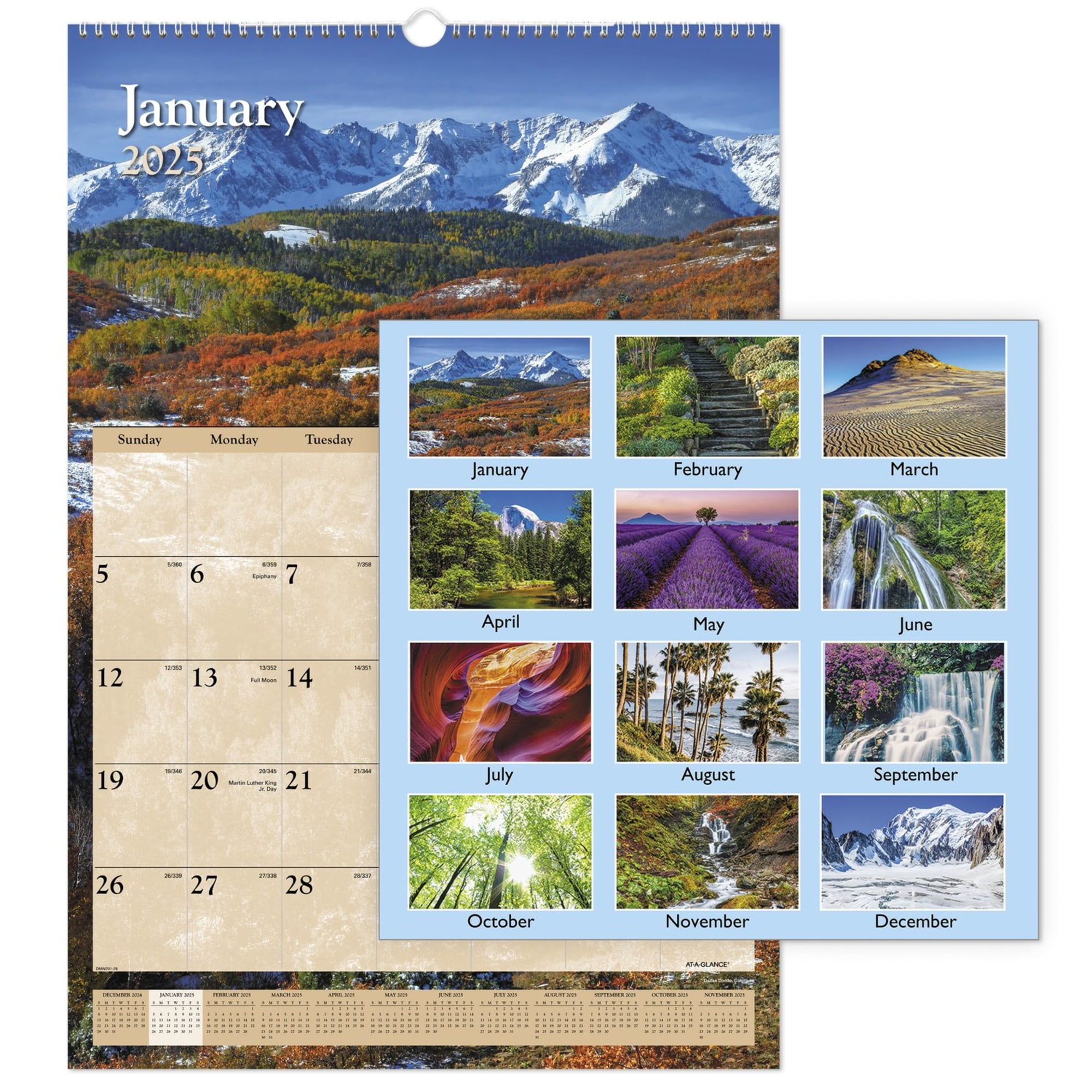 2025 AT-A-GLANCE® Monthly Wall Calendar, 15-1/2" x 22-3/4", Scenic ...