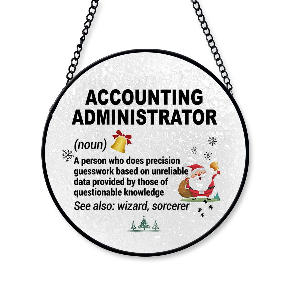 2025 Accounting Administrator Stained Glass Window Hanging Christmas ...