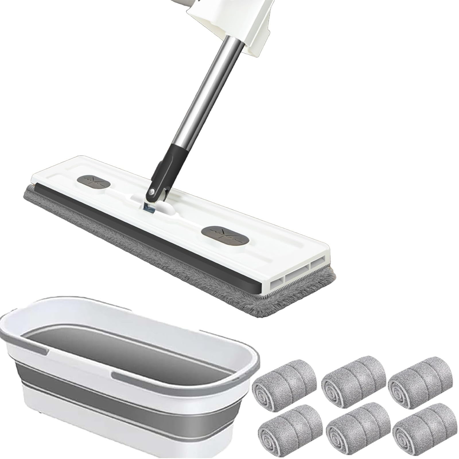 2025 Advanced Flat Mop System with 360 Swivel Head and Six Reusable ...