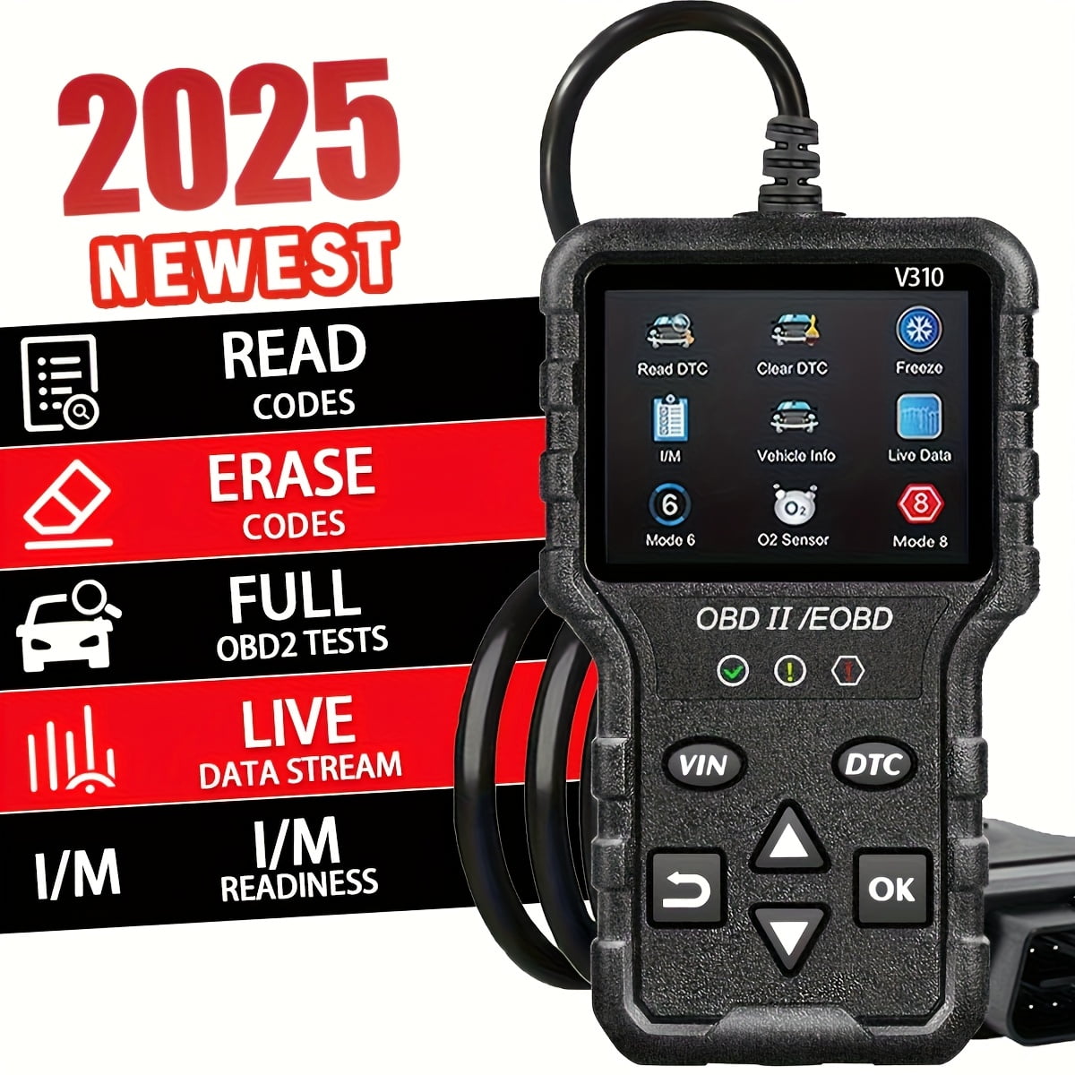2025 Advanced OBD2 Scanner - Full OBDII Diagnostic Tool with Reset ...