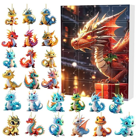 2025 Advent Calendar Dragon - 24 Days Christmas Countdown Set With ...