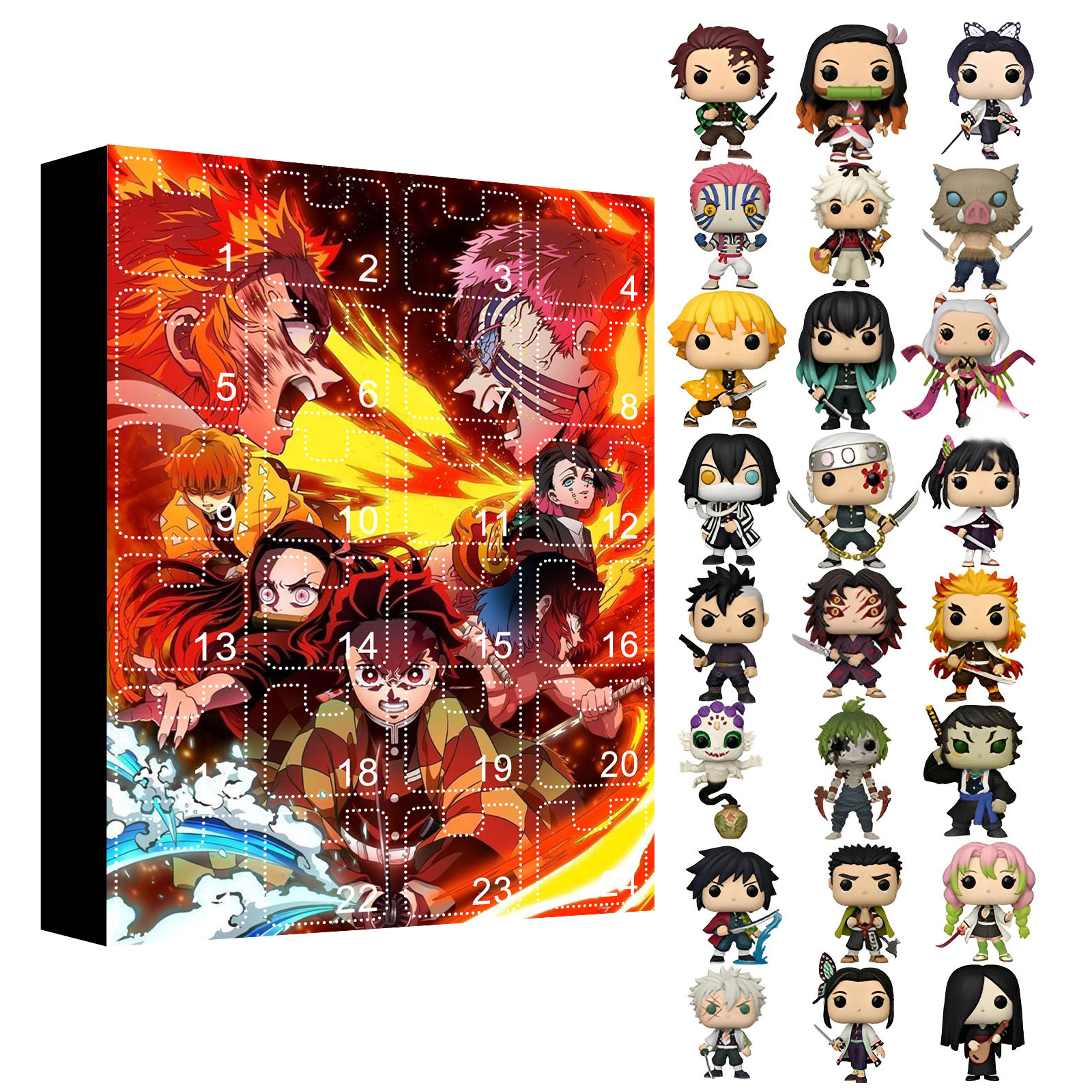 2025 Advent Calendar, Ghost Slaying Anime 2D Character Countdown, 24 ...