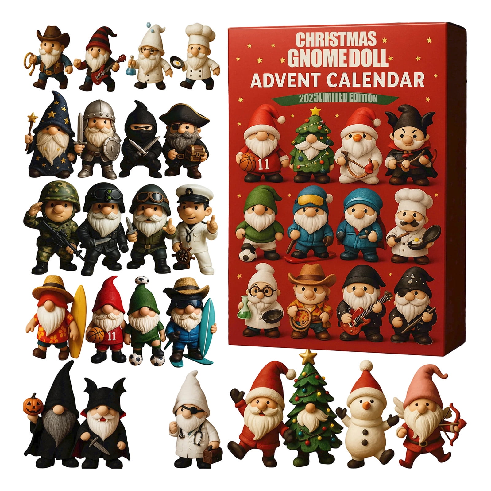 2025 Advent Calendar Kids, 2025 Limited Edition Christmas Gnome Dolls ...