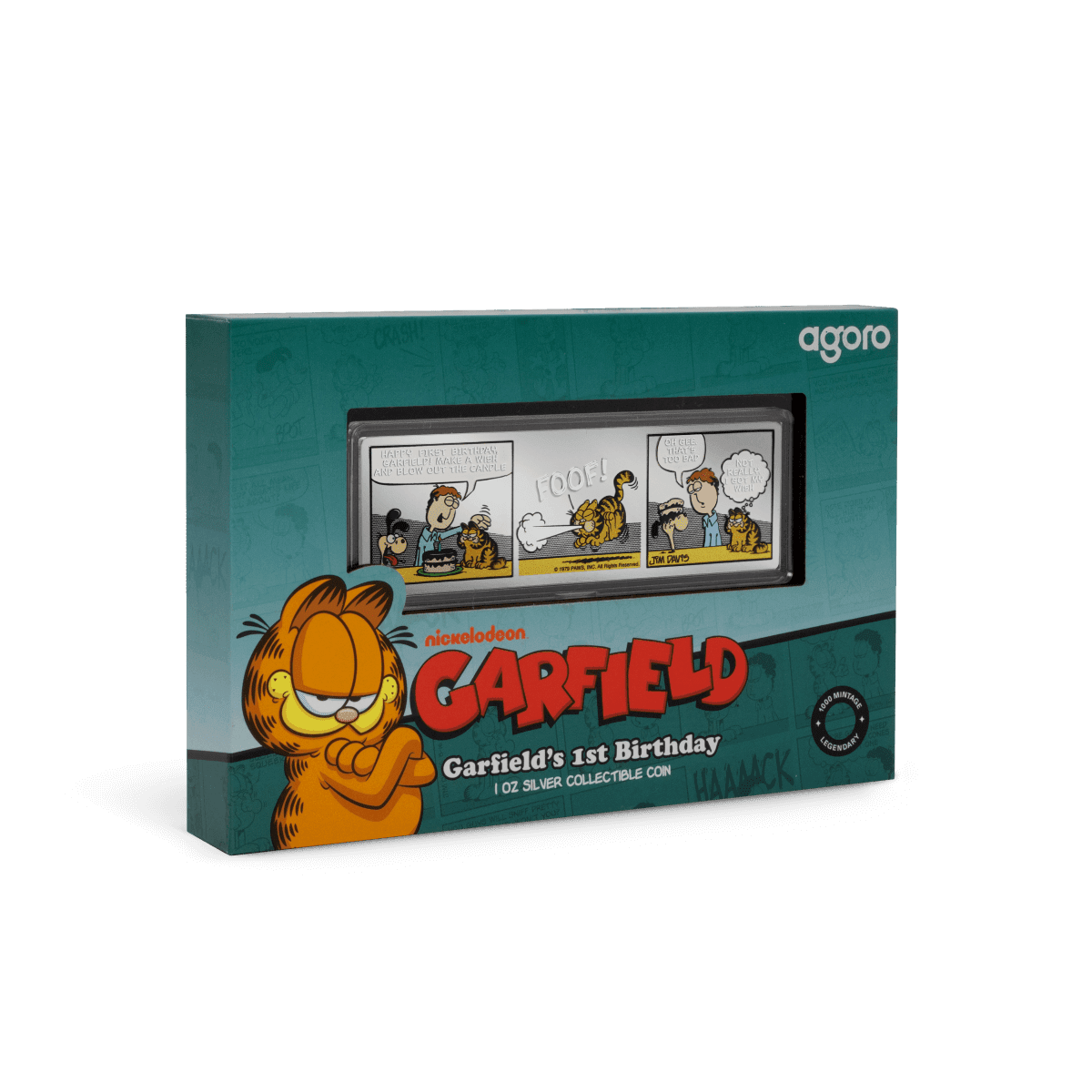 2025 Agoro Nickelodeon Garfield's 1st Birthday 1 oz Colorized Silver ...