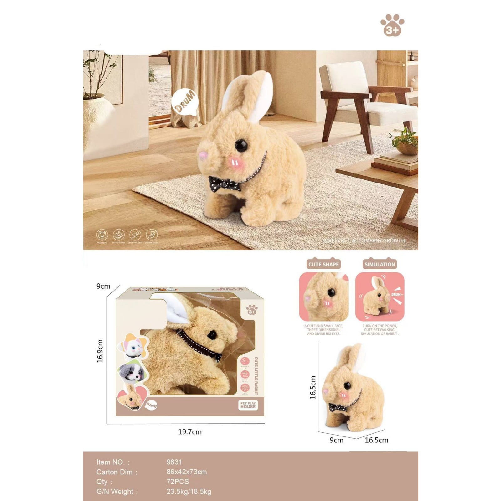 2025 Ai Robot Bunny, Interactive Plush Robots Bunny Short Hair ...