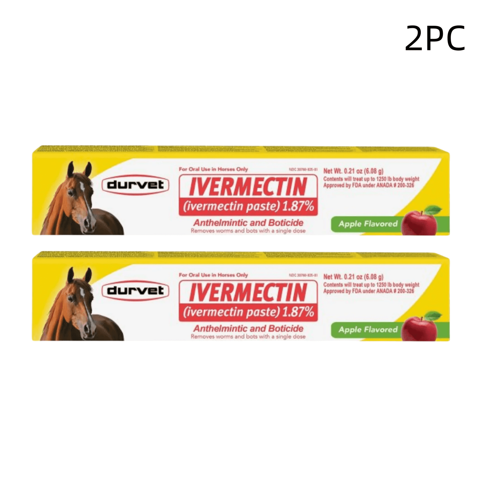 2025 All-New Paste Apple Flavored Horse Dewormer - 0.21 Ounces Each ...
