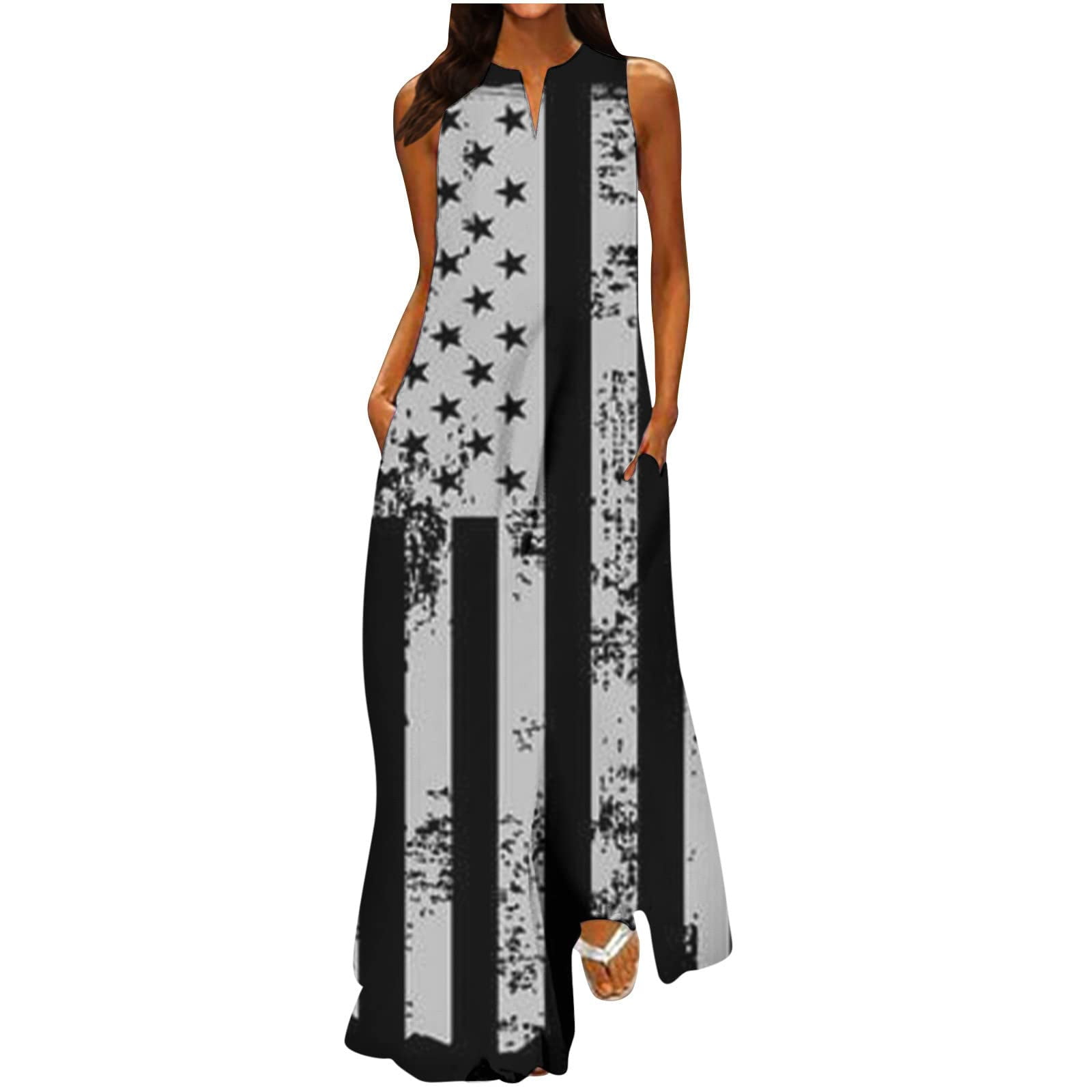 2025 American Flag Dress Women Fashion Party Evening Dresses Maxi Long ...