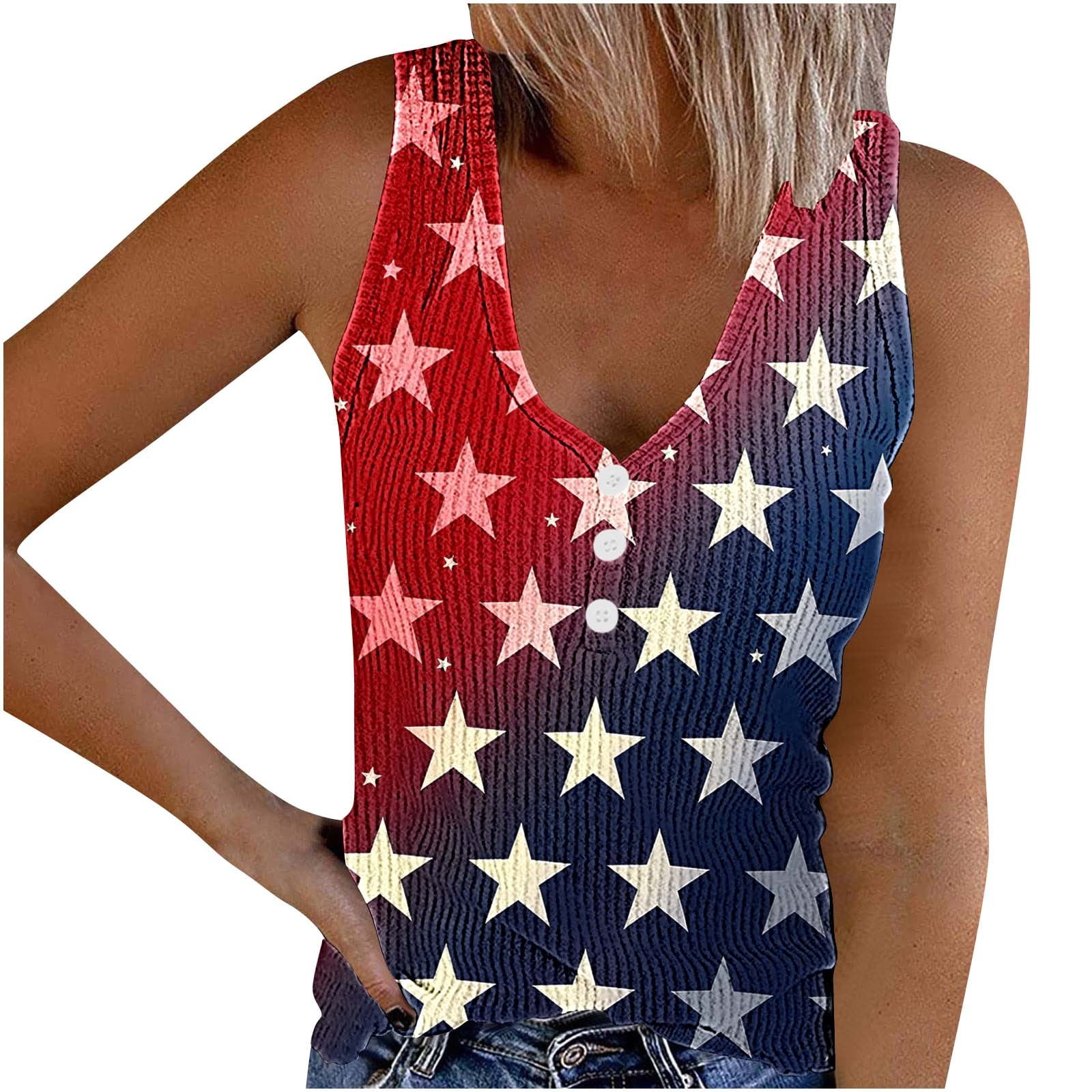 2025 American Flag Tank Tops Women 4th of July Sleeveless Shirt ...