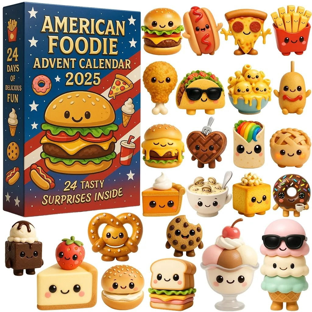 2025 American Food Advent Calendar, 24-Day Christmas Countdown Box with ...