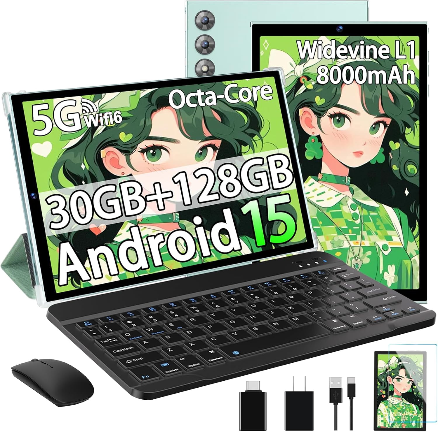 2025 Android 15 Tablet 10.1 Inch Tablets, 30GB RAM 128GB ROM 1TB Expand ...