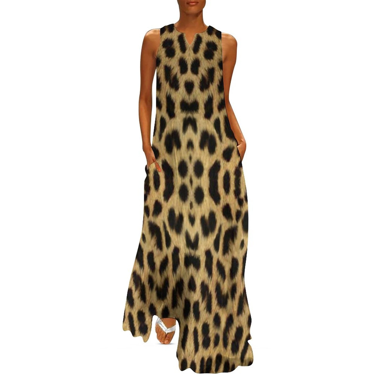 2025 Animal Print Dress Summer Pattern Street Style Casual Long Dresses ...