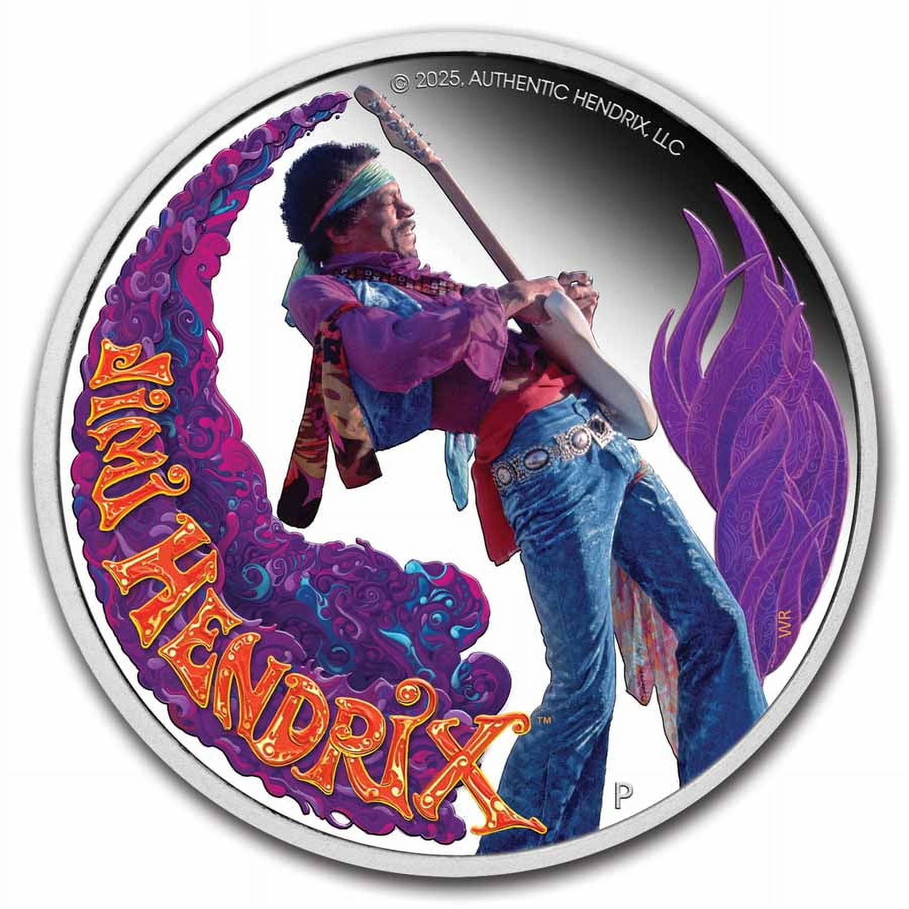 2025 Australia 1 oz Silver Colorized Jimi Hendrix Proof (Box) - Walmart.com