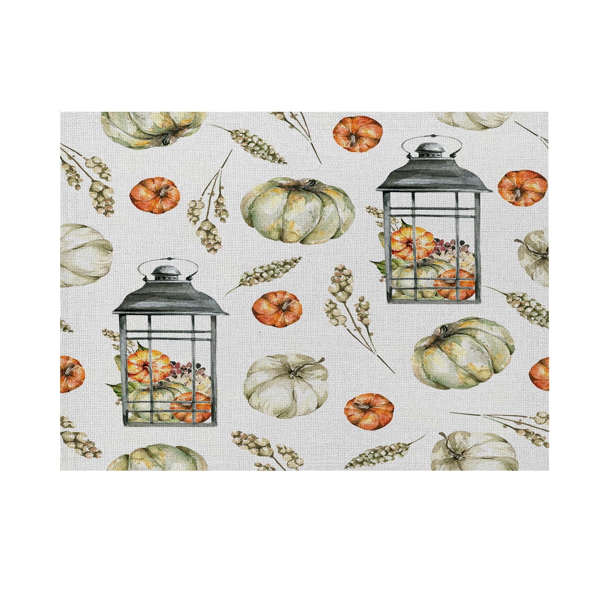 2025 Autumn Pumpkins Maple Leaf ration Kitchen Placemat Plant Printing ...