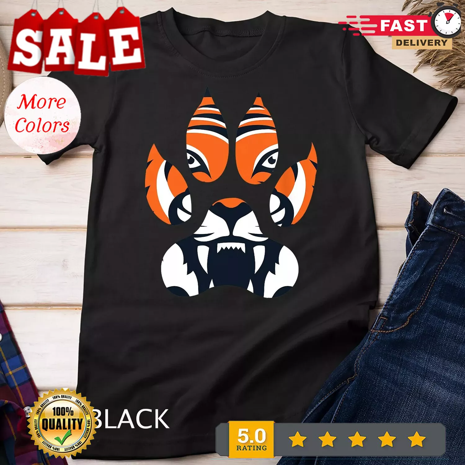 2025/Awesome Tiger Paw Animal Lover Wildlife Funny Gift Unisex T-shirt ...