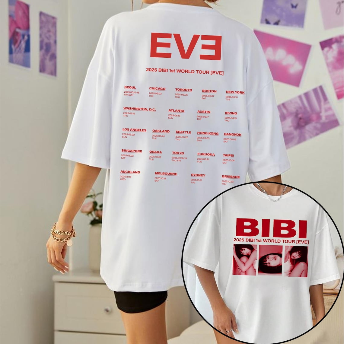 2025 BIBI 1st World Tour EVE T-shirt, Bibi World Tour 2025 in North ...