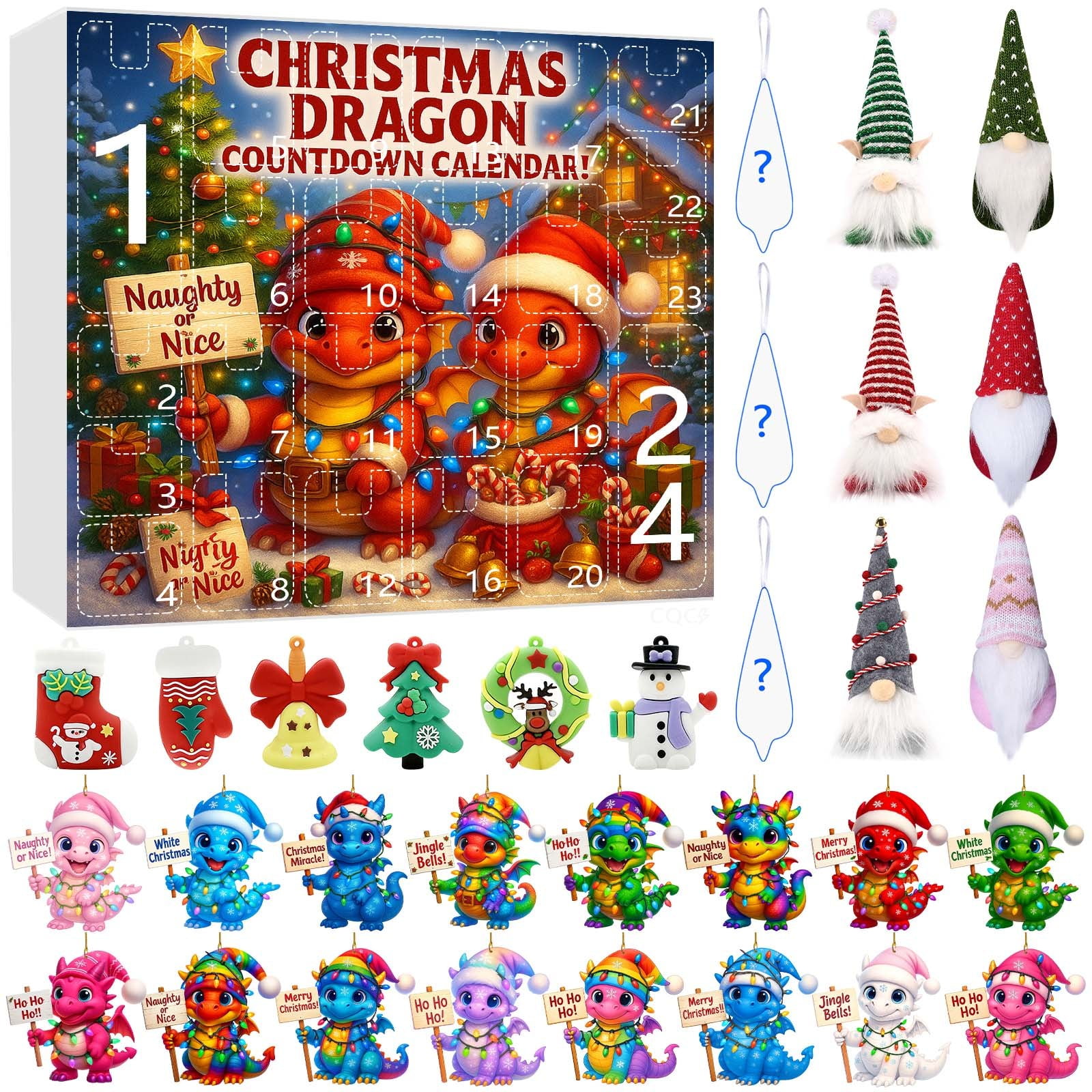 2025 Baby Ornament Advent Calendar Set with 2D and 3D Decorations for ...