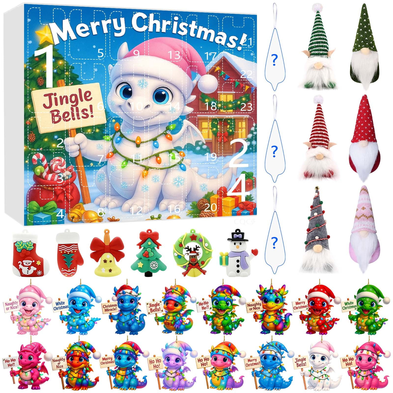 2025 Baby Ornament Advent Calendar Surprise Advent Calendar 2D/3D Ornament 2 Random Timer Kids ...