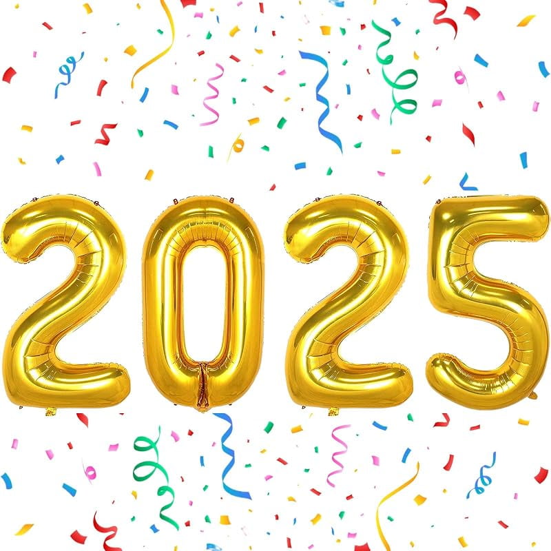 2025 Balloons, 16 Inch 2025 Graduation Balloons, 2025 Gold Number ...