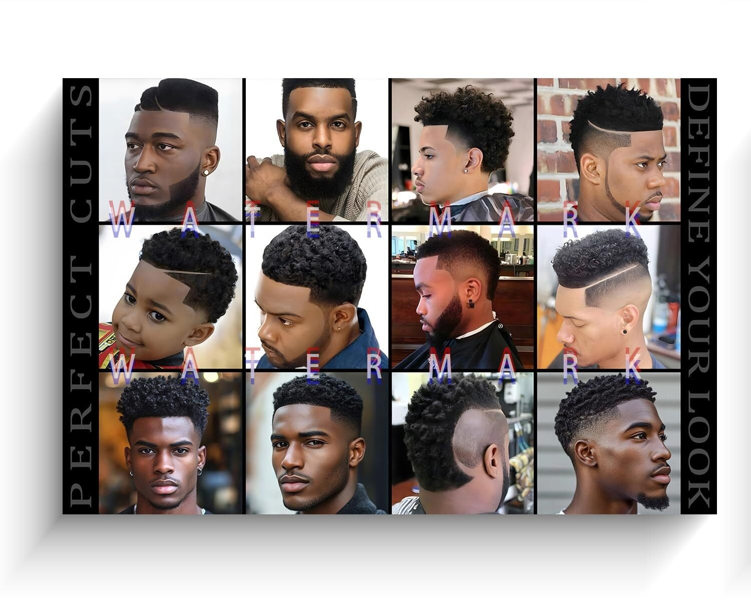 2025 Barber Shop Salon Hair Cut For Men Chart Canvas Poster, Modern ...