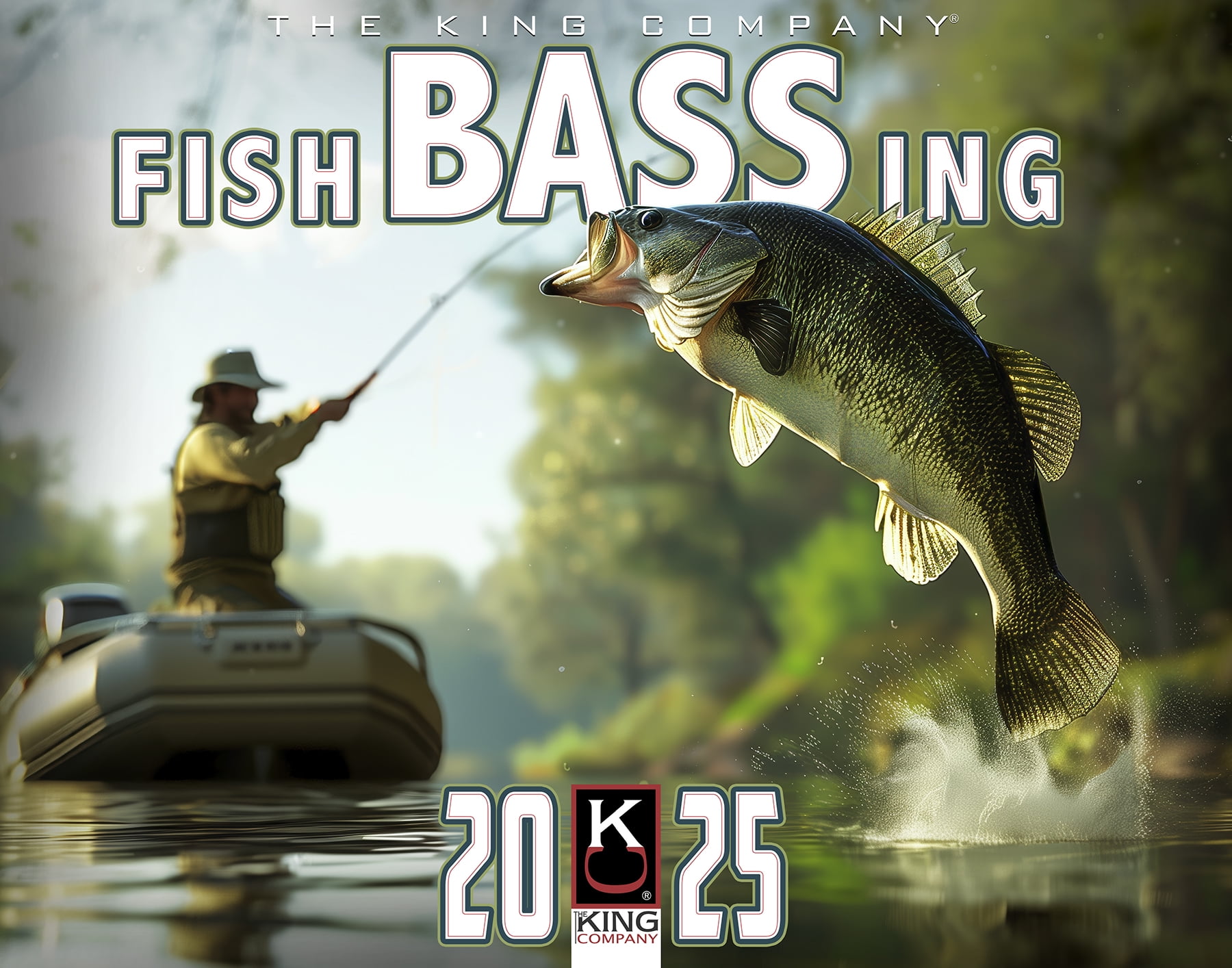 2025 Bass Fishing Wall Calendar 16-Month X-Large Size 14x22, Best ...