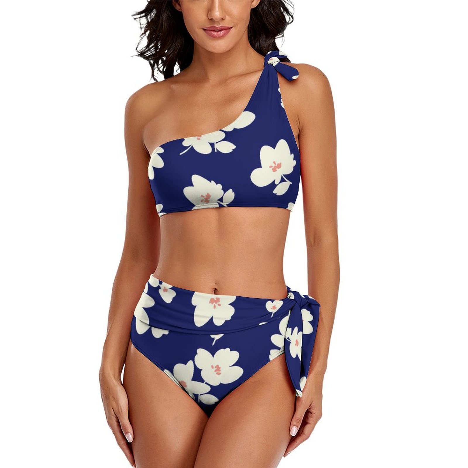 2025 Beachwear Up Push Women Set Bikini Graphic Swimwear Shoulder One Floral Vintage Swimsuit ...