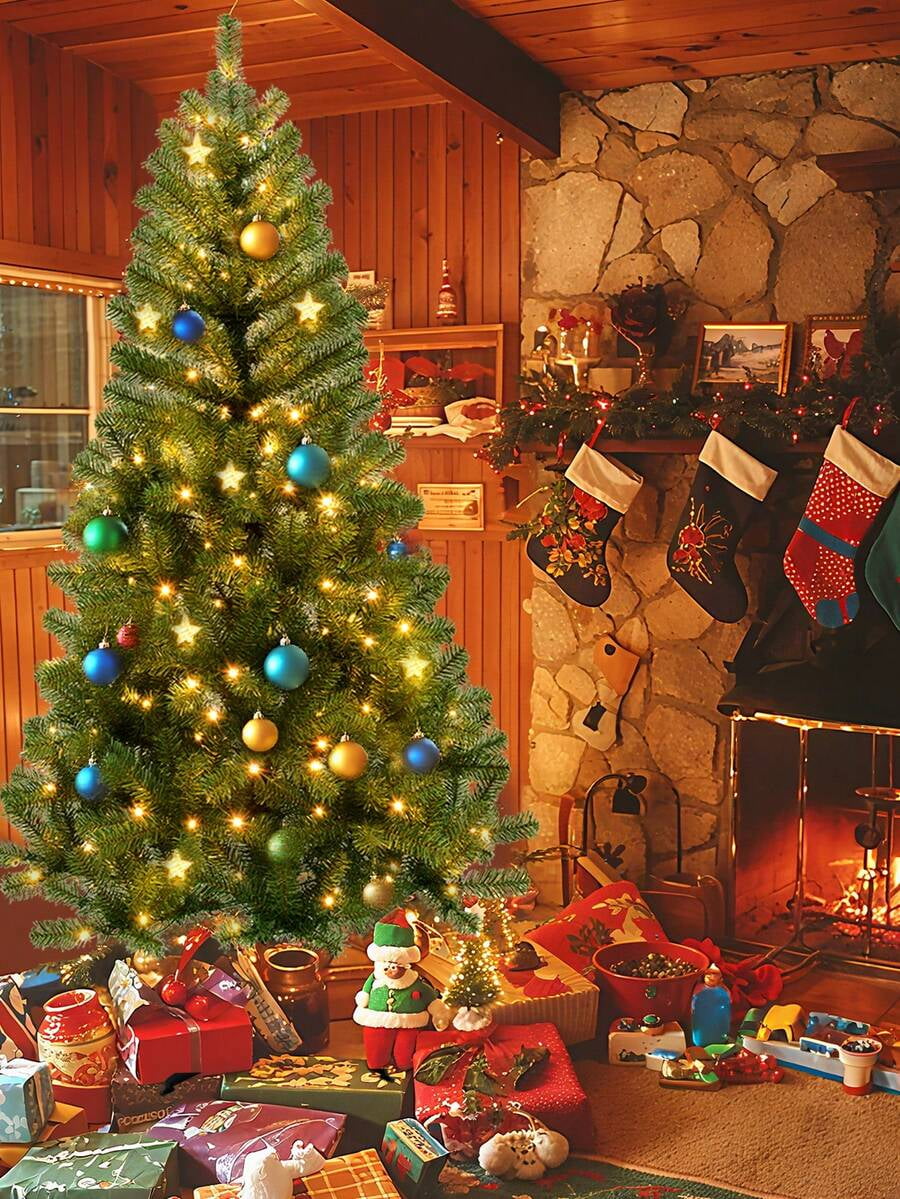 2025 Best Christmas Choice - 6FT/6.23FT Pre-Lit Artificial Xmas Tree ...