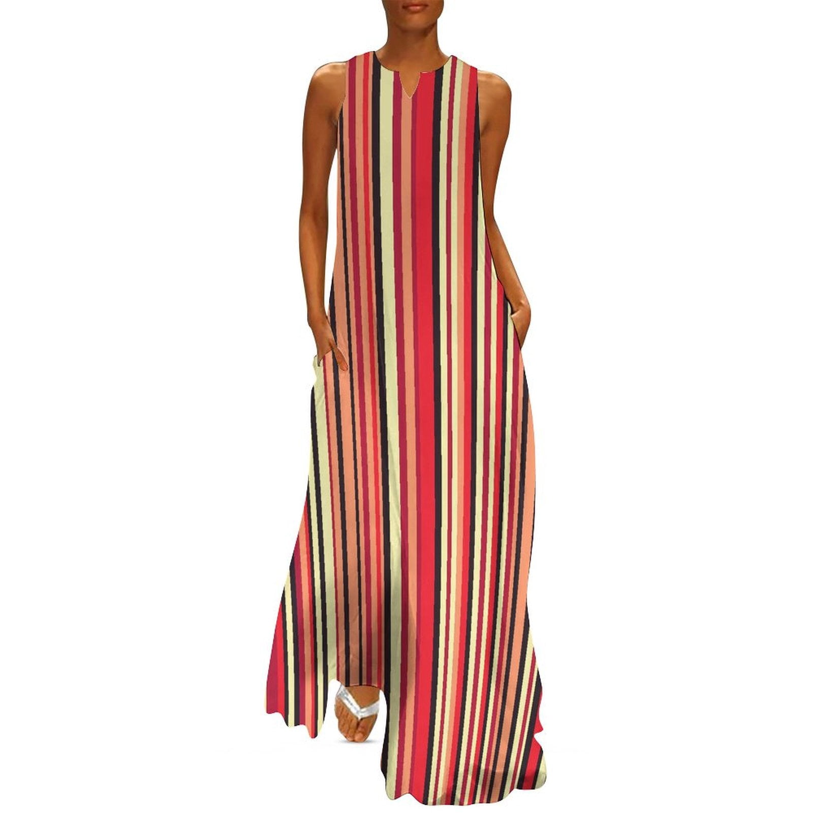 2025 Black And White Striped Dress Summer Optical Art Aesthetic Casual ...