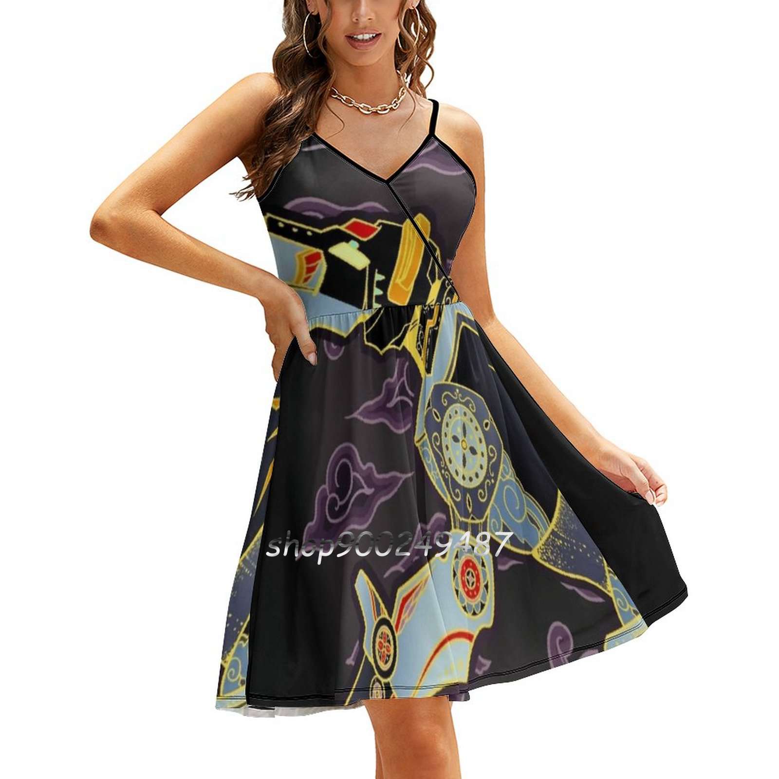 2025 Black Lion Batik Square Neck Dress New Plus Size Elegant Women ...