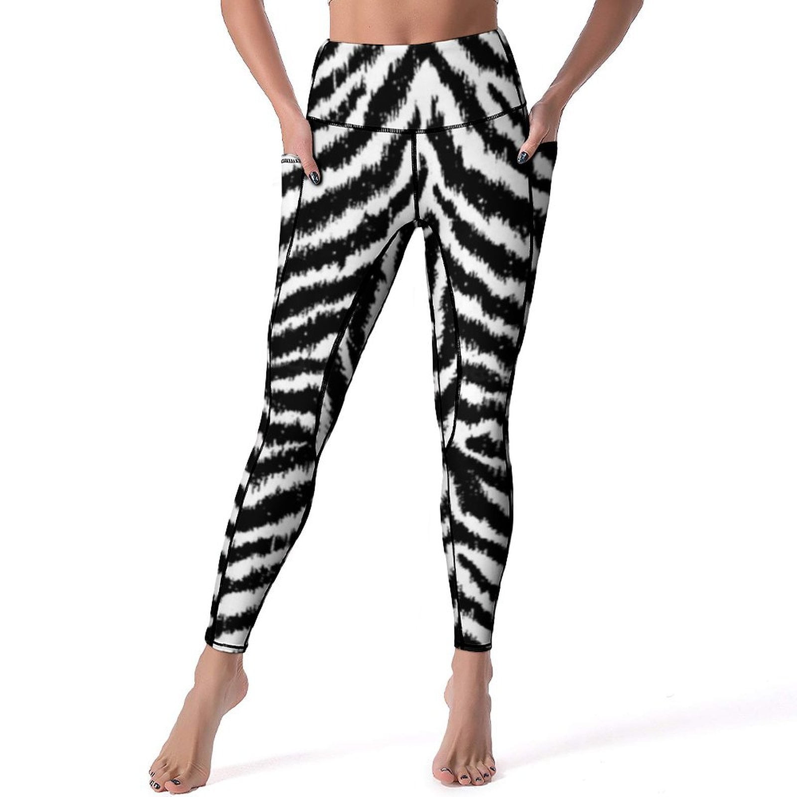 2025 Black Stripe Zebra Yoga Pants Animal Print Leggings High Waist ...
