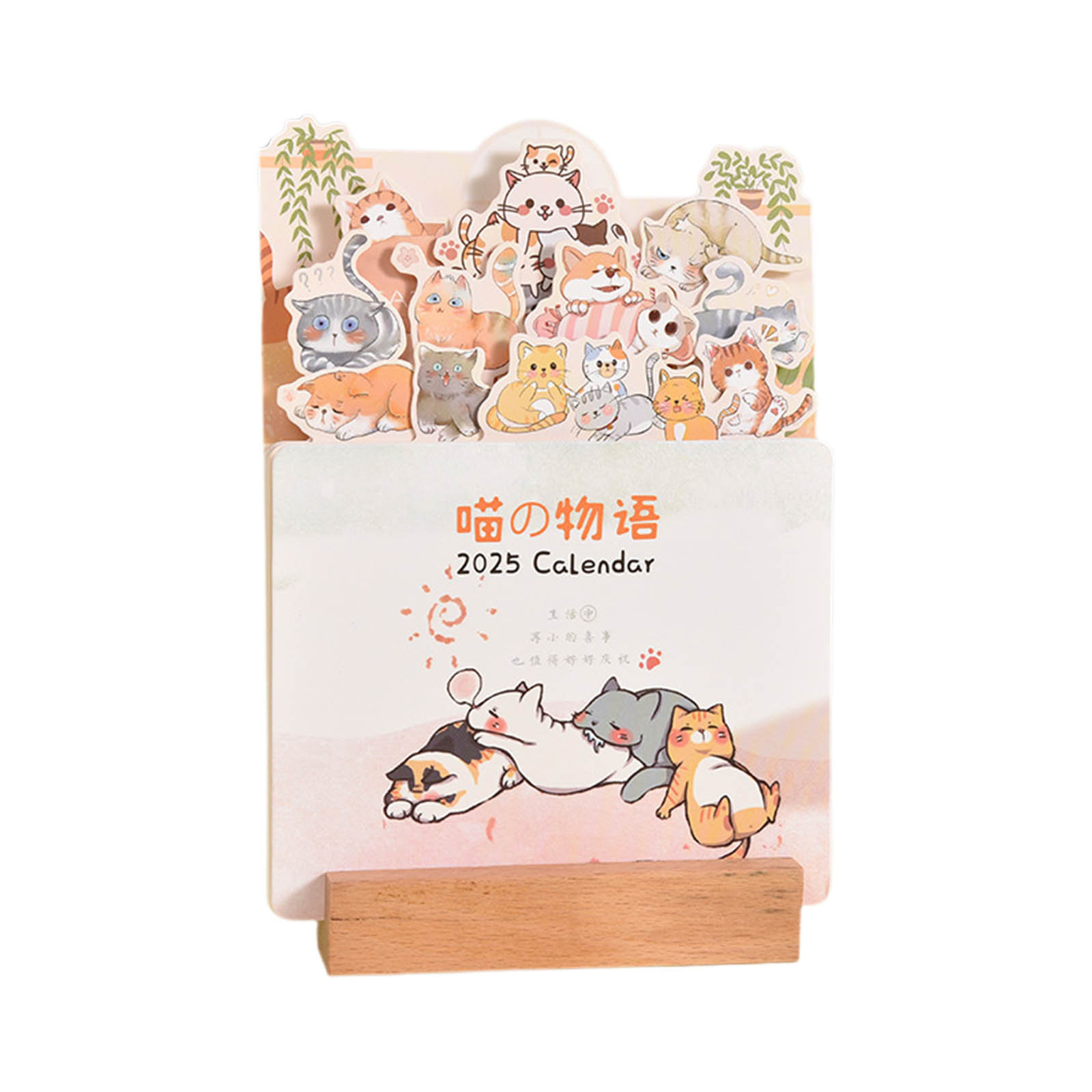 2025 Bloomy Flower Calendar, Bloomy Flowers Desk Calendar with Wooden ...