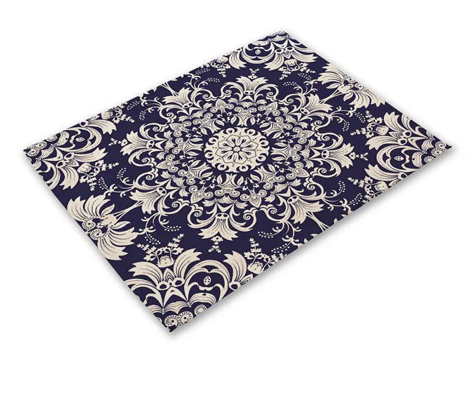 2025 Blue Mandala Persian Placemat Kitchen Table Countertop Mat Pad ...